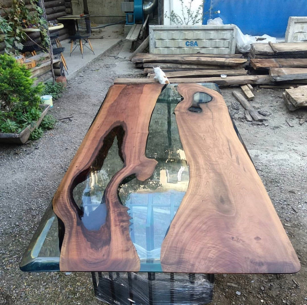 Made to Order Custom Table, Epoxy Walnut Table, Epoxy Walnut Dining Ta ...