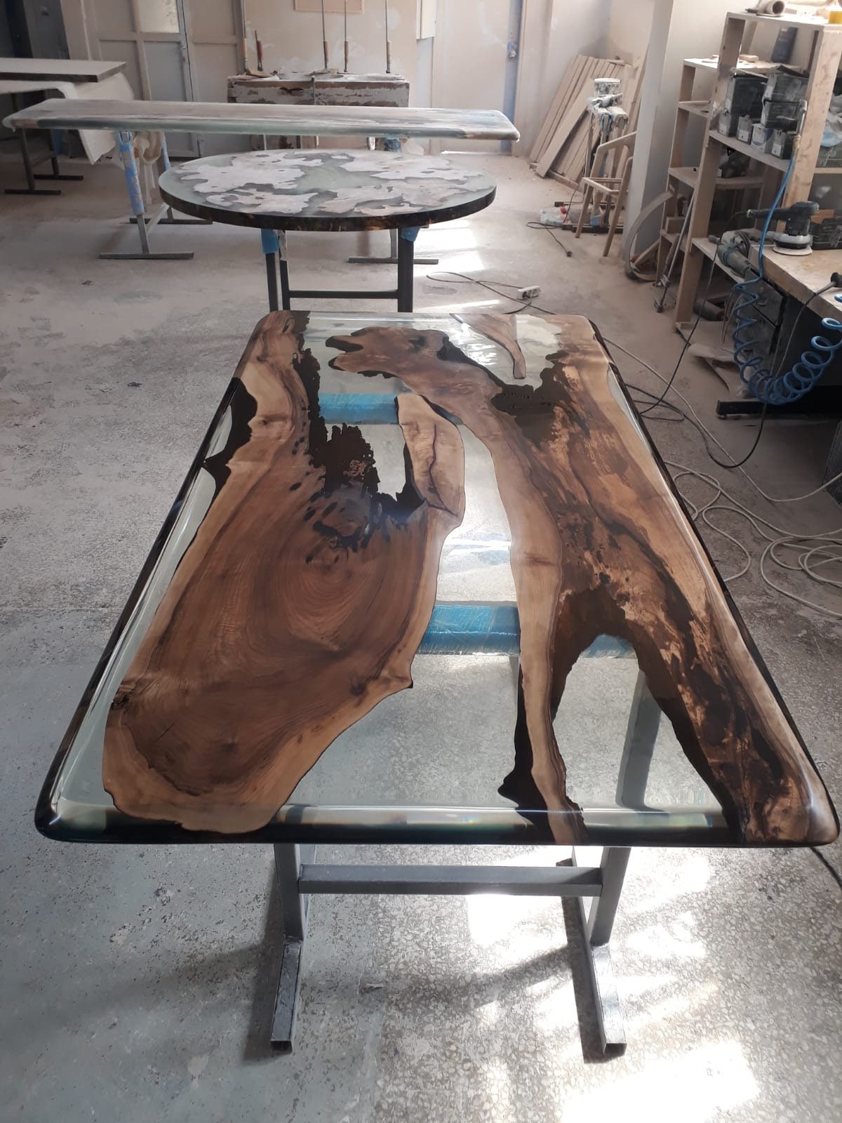 Clear Epoxy, Custom 72" x 36" Wood Table, Epoxy Wood Resin Table, Clea ...