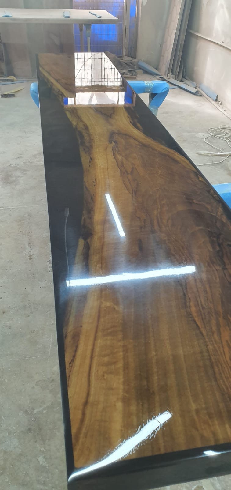 Walnut Dining Table, Live Edge Table, Epoxy Dining Table, Custom 98” x ...