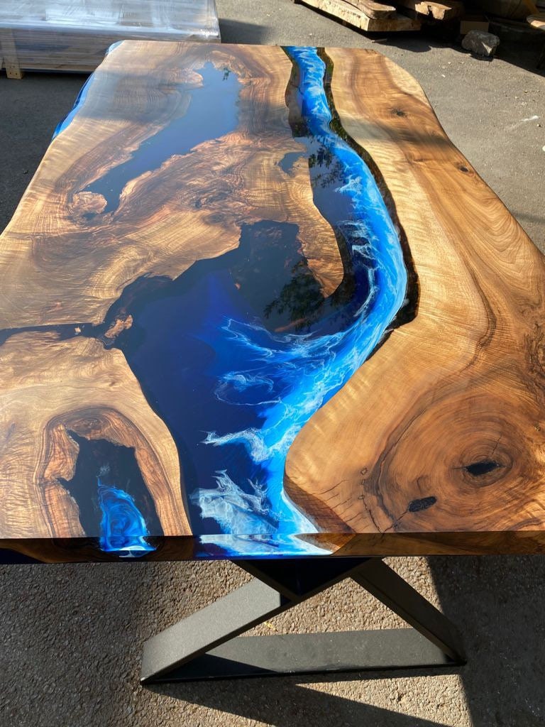 Epoxy Table, Epoxy Dining Table, Ocean Table, Custom 84” x 42” Walnut ...