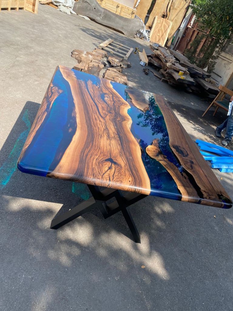 Epoxy Table, Epoxy Dining Table, Walnut Epoxy River Table, Custom 72 ...