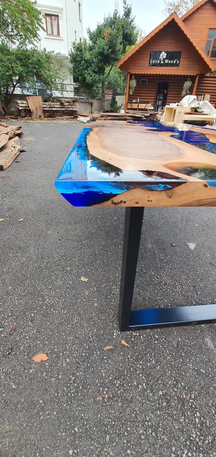 Blue Epoxy Dining Table, Epoxy Resin Table, Custom 72” x 36” Walnut Ep ...