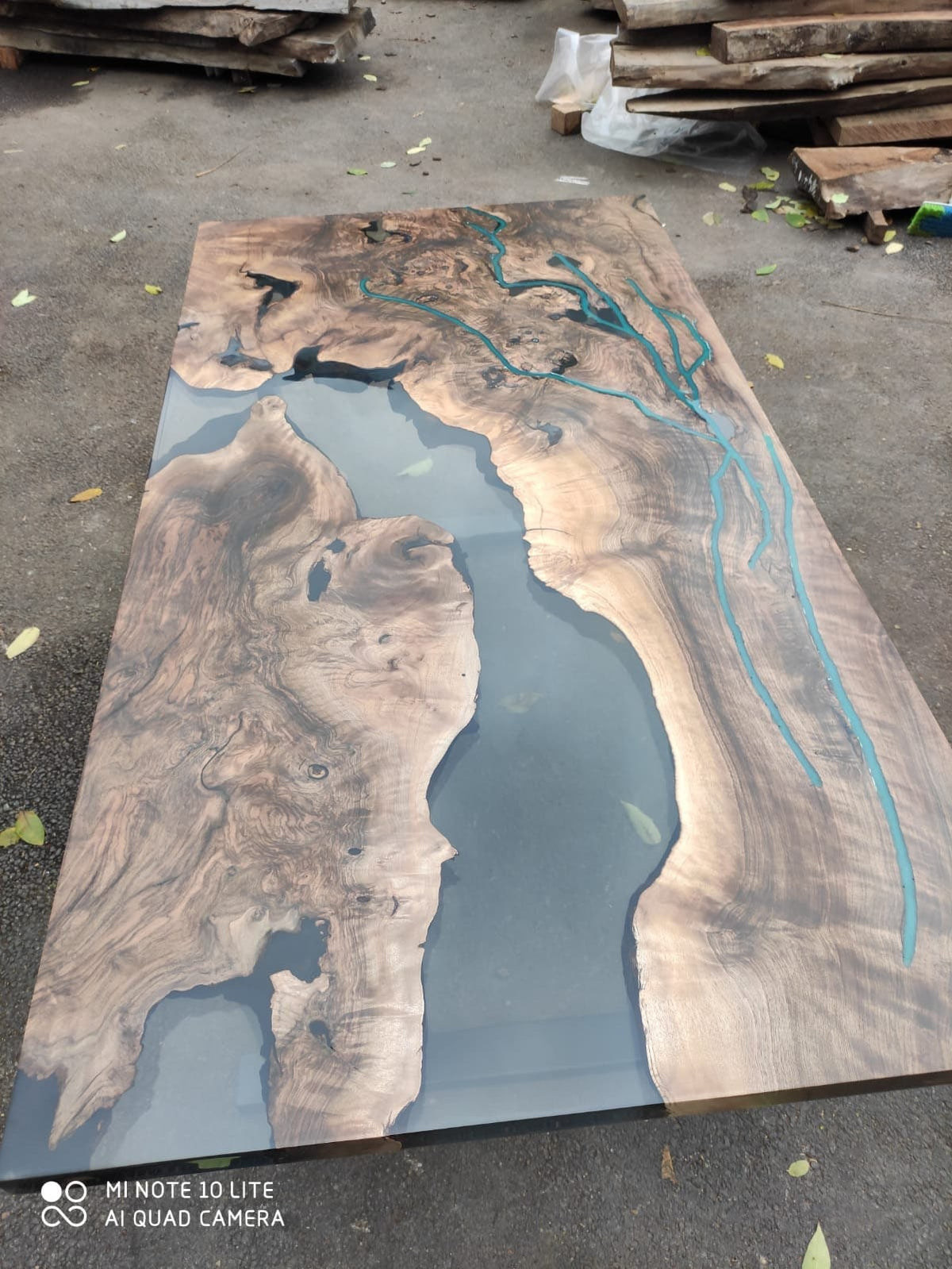 Walnut Dining Table, Epoxy Resin Table, Custom 70” x 36” Walnut Smokey ...